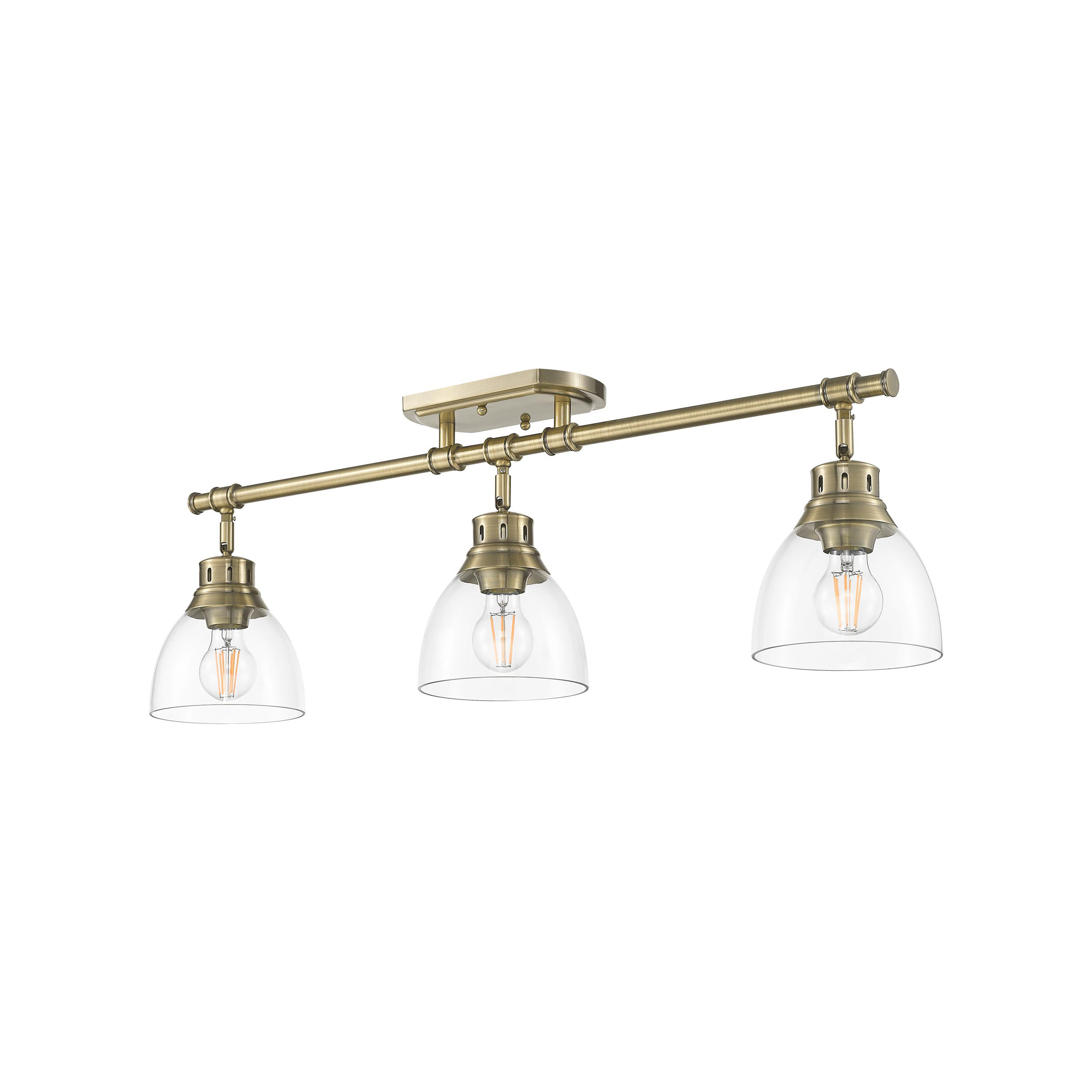 Golden Lighting Duncan 3-Light Semi-Flush - Track Light with Clear ...
