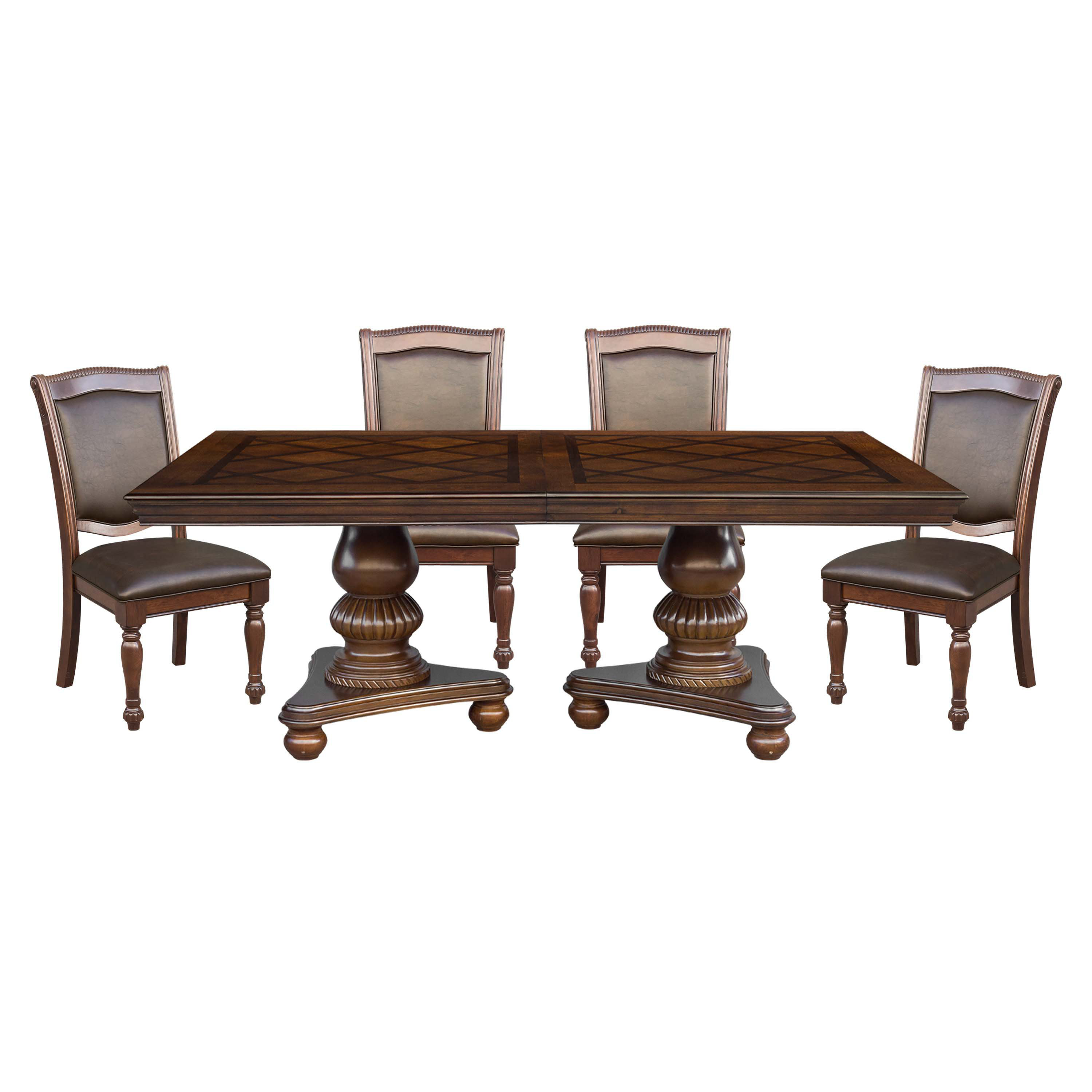 Canora Grey Traditional Style Dining Room Table w Leaf and 4x Side ...