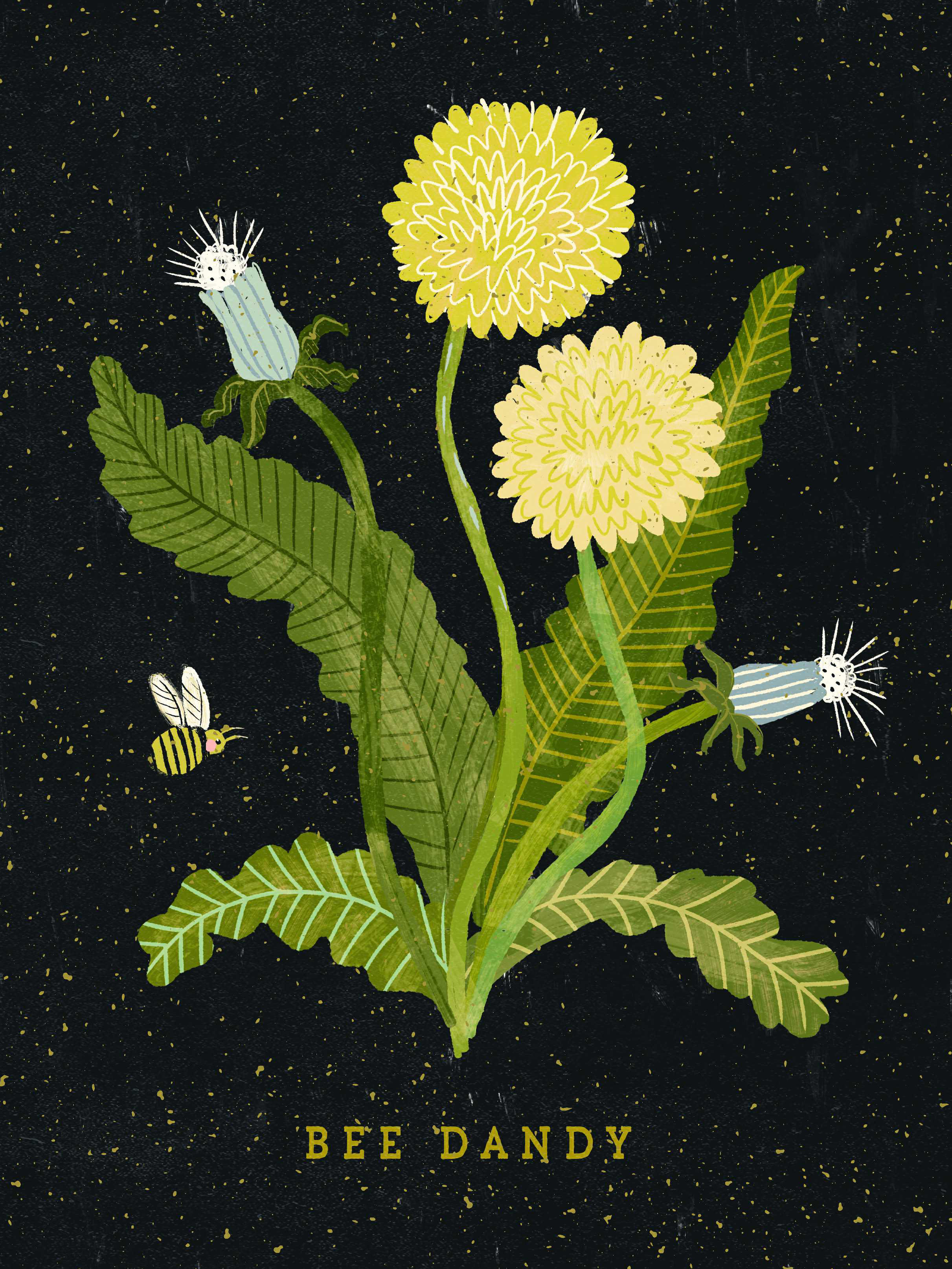 Winston Porter Bee Dandy Cute Dandelion - Wrapped Canvas Print | Wayfair
