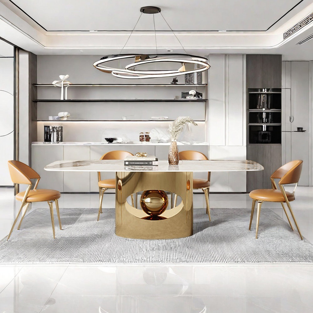 LABAORRY Light luxury creative rectangular dining table set | Wayfair