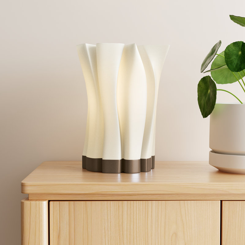 AllModern Flame 13.5" Modern Teagan Plant-Based PLA 3D Printed Dimmable ...