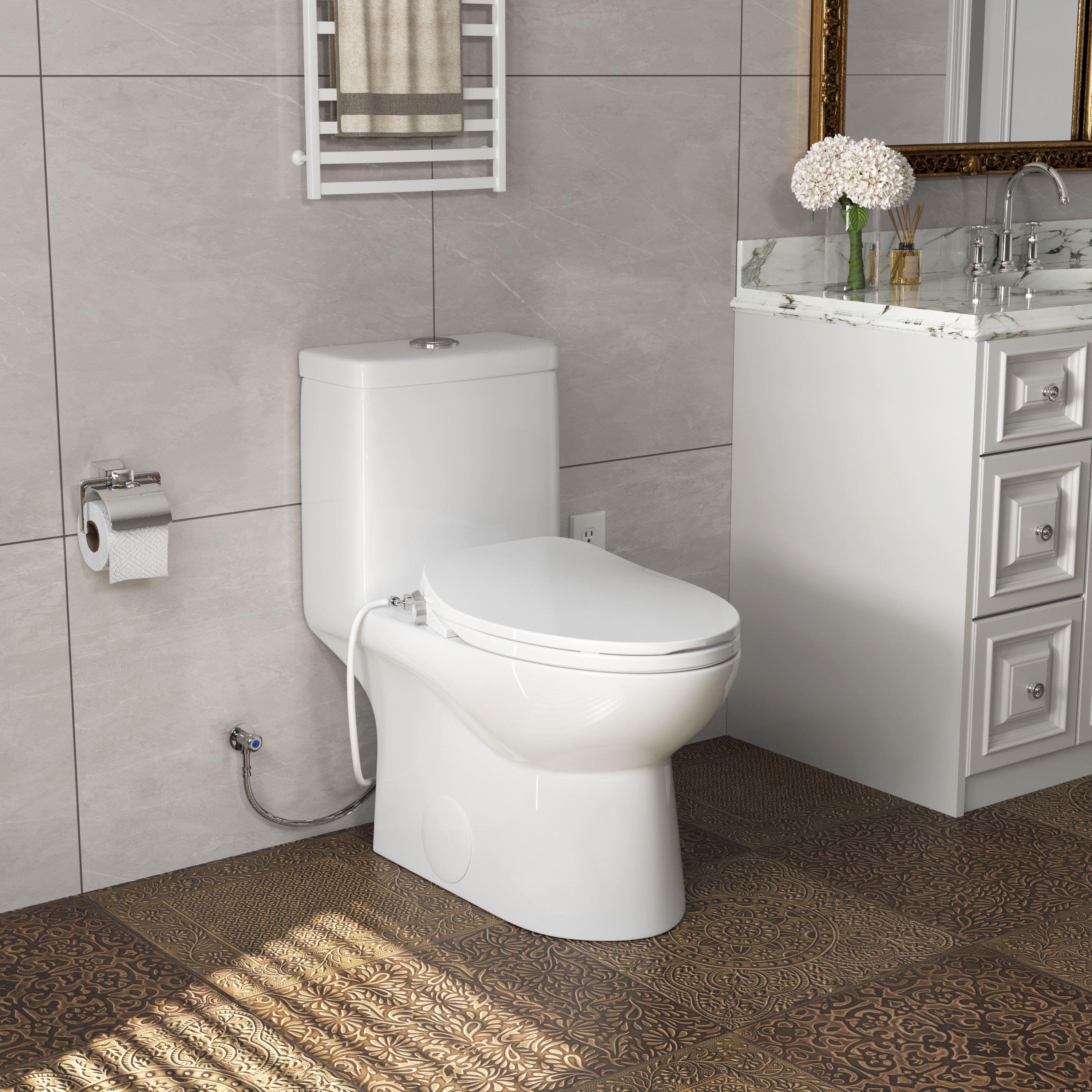MOHOME Smart Toilet Bidet Seat,Warm Water Flush, Heated Seat, Night ...