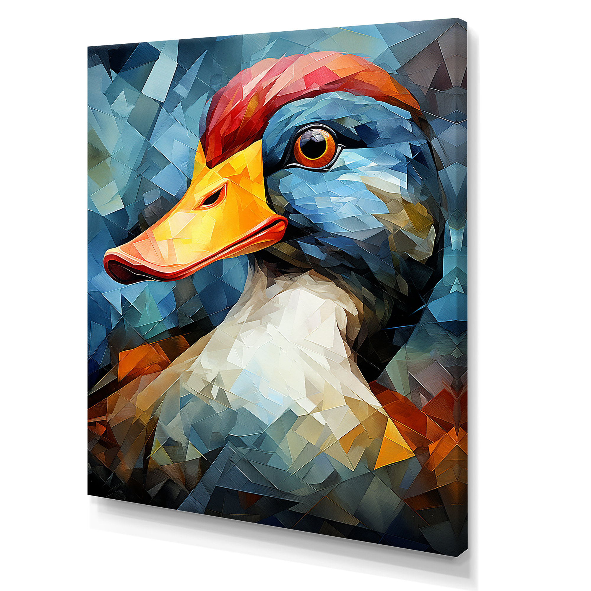 August Grove® Cubist Quack Duck Portrait In Blue And Yellow - Duck ...