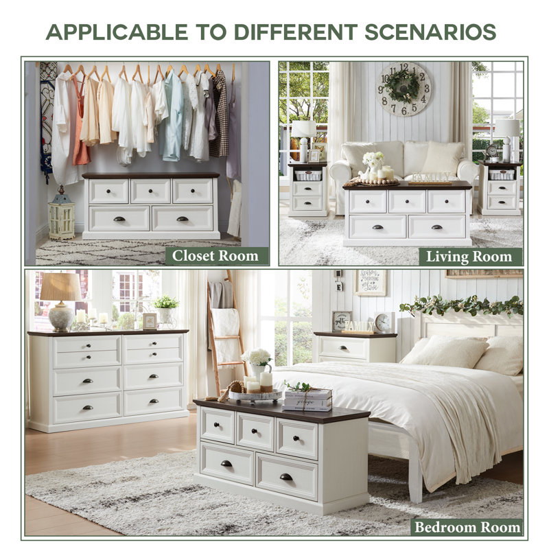 Winston Porter Muhsinah 45" 5 Drawer Dresser for Bedroom, Organizer ...