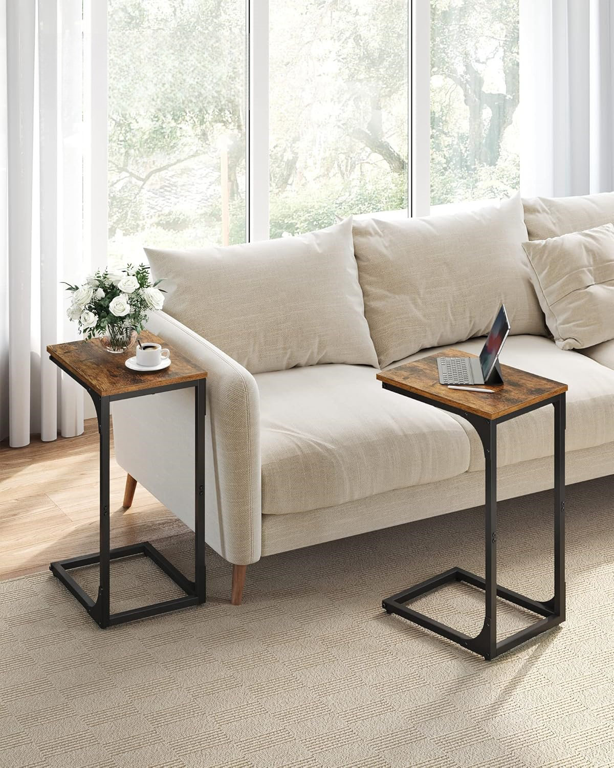 A Home C Shaped Side Table, Small Side Table For Sofa, Sofa Table With ...