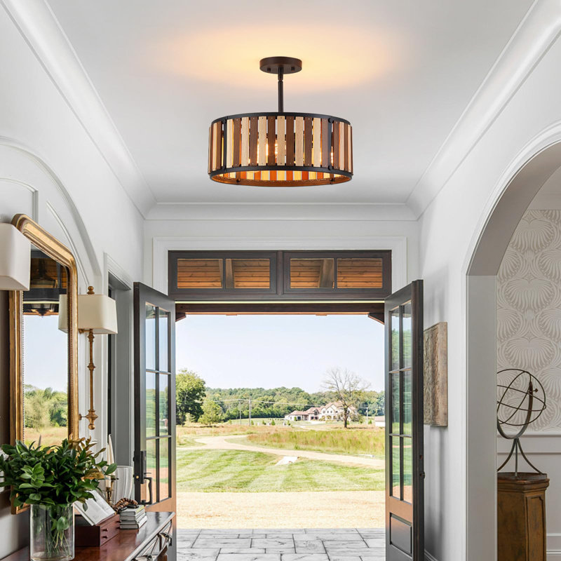 Gracie Oaks Jayra 3 - Light Drum Pendant | Wayfair