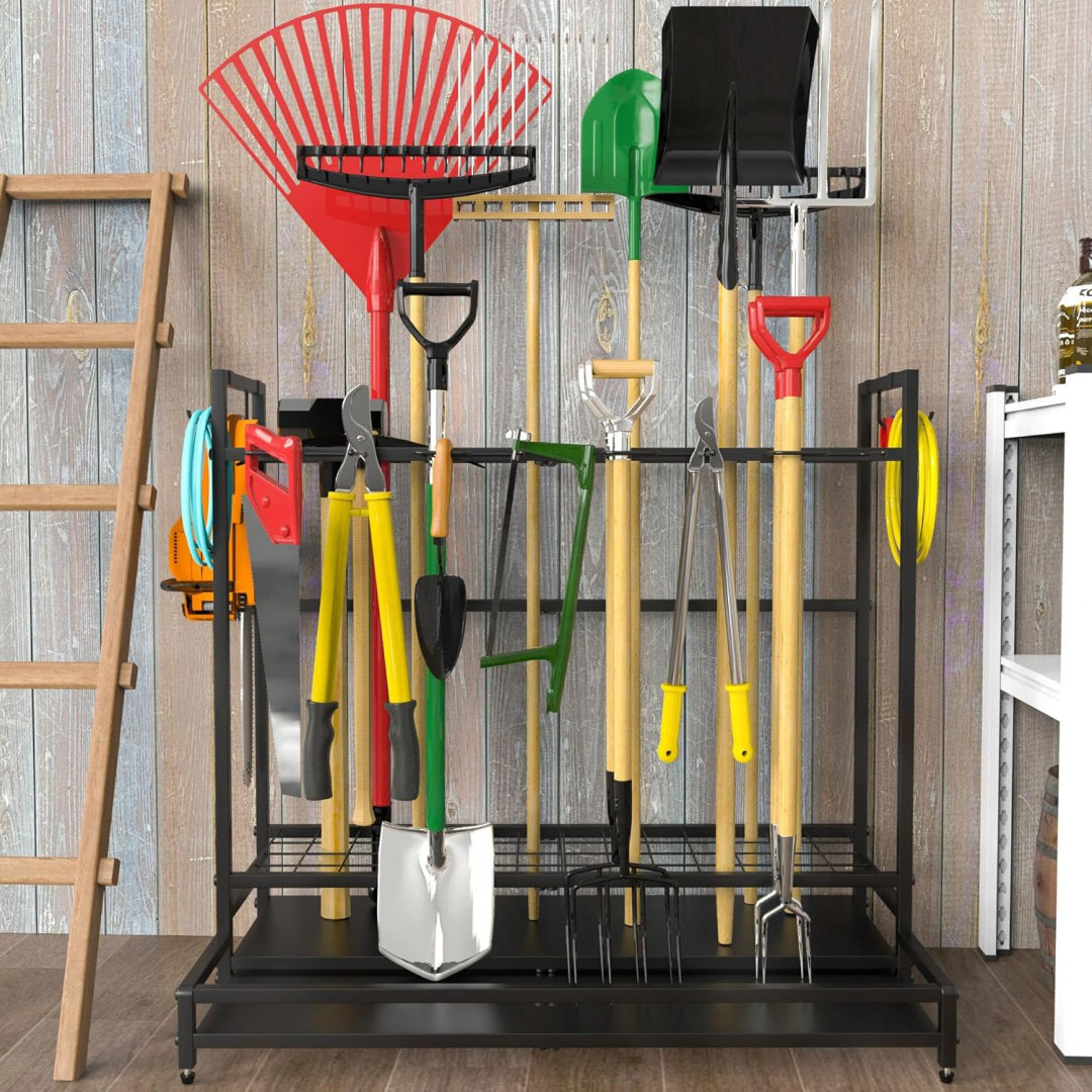 Latitude Run® Garden Tool Rack Organizer For Garage Yard Tool Storage ...