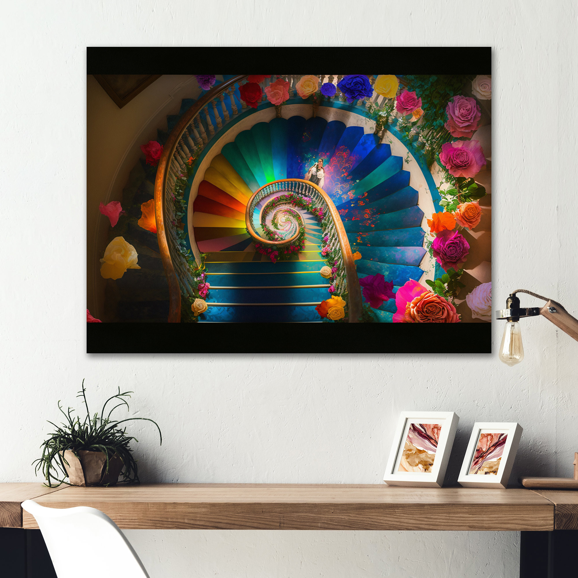 Rosdorf Park Multicolor Floral Staircase Multicolor Floral Staircase ...