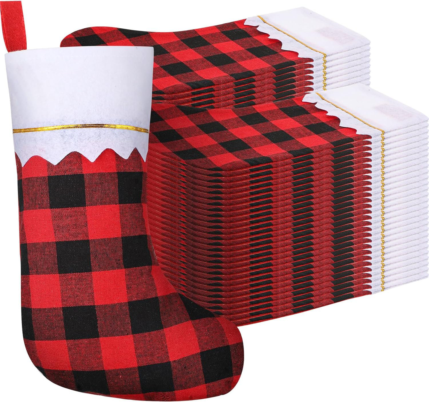 AMIBZ 60 Pcs Christmas Stockings ,Rustic Christmas Santa Stockings ...