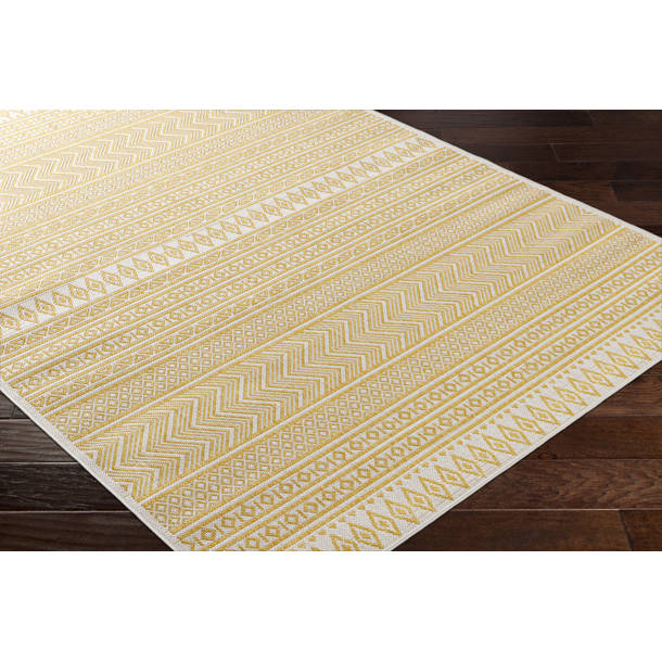 The Twillery Co.® Granby Geometric Yellow Indoor/Outdoor Area Rug ...