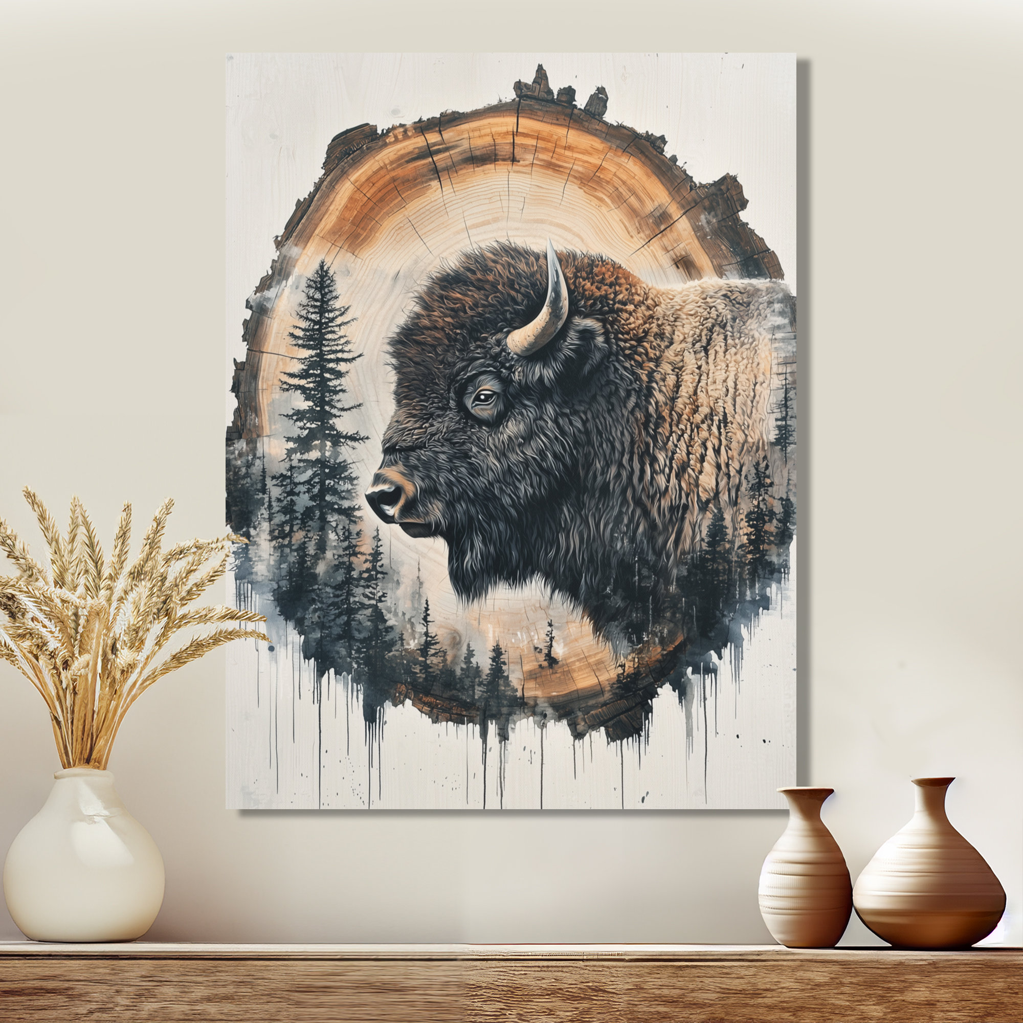 Union Rustic Marceen - Bison Print On Metal | Wayfair