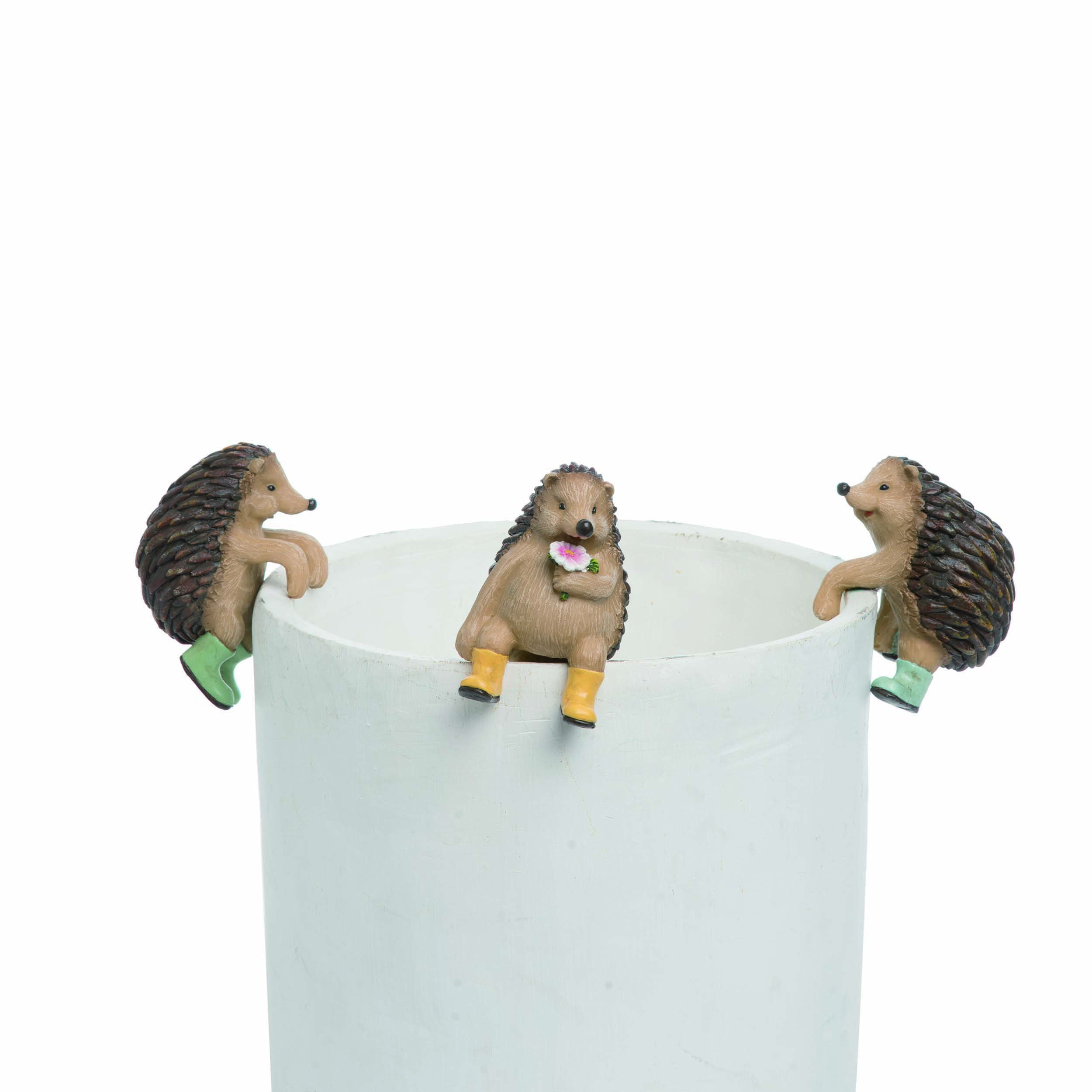 Ophelia & Co. Resin Hedgehog In Boots Pot Hanger Set of 3 Spring Home ...
