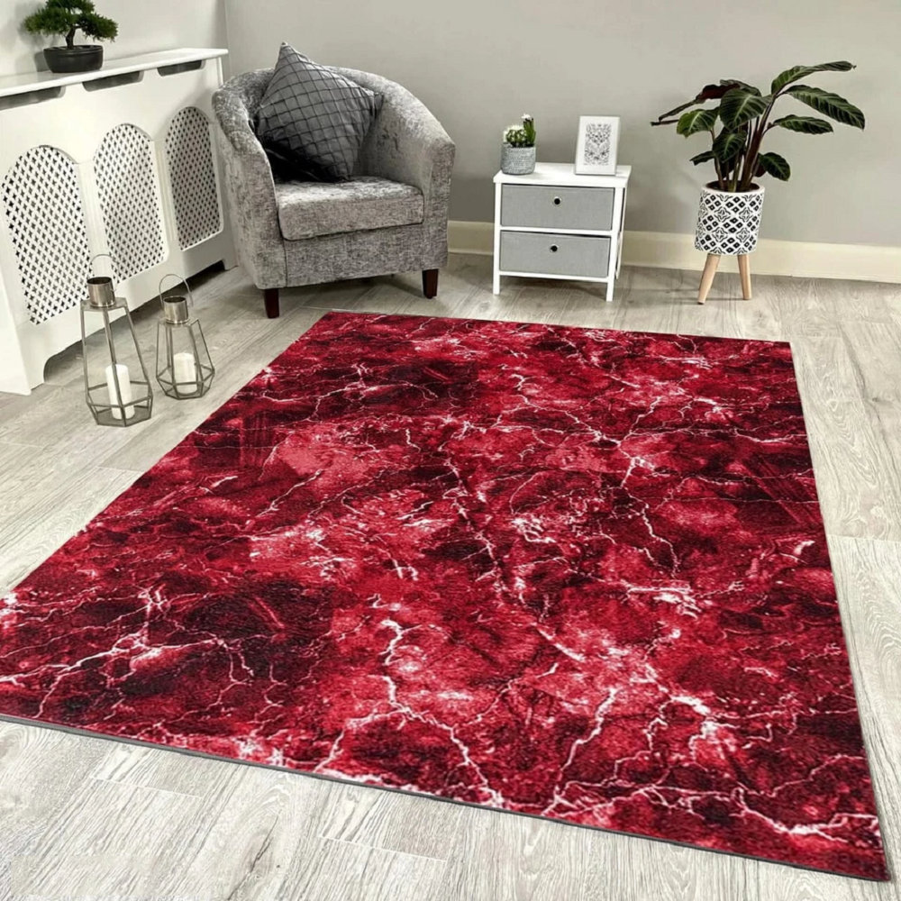 Metro Lane Marble Area Rug 160X230 Red | Wayfair.co.uk