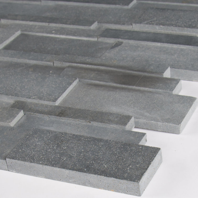 MSI Neptune 3D Interlocking Honed Basalt Mosaic Tile in Blue - Wayfair ...