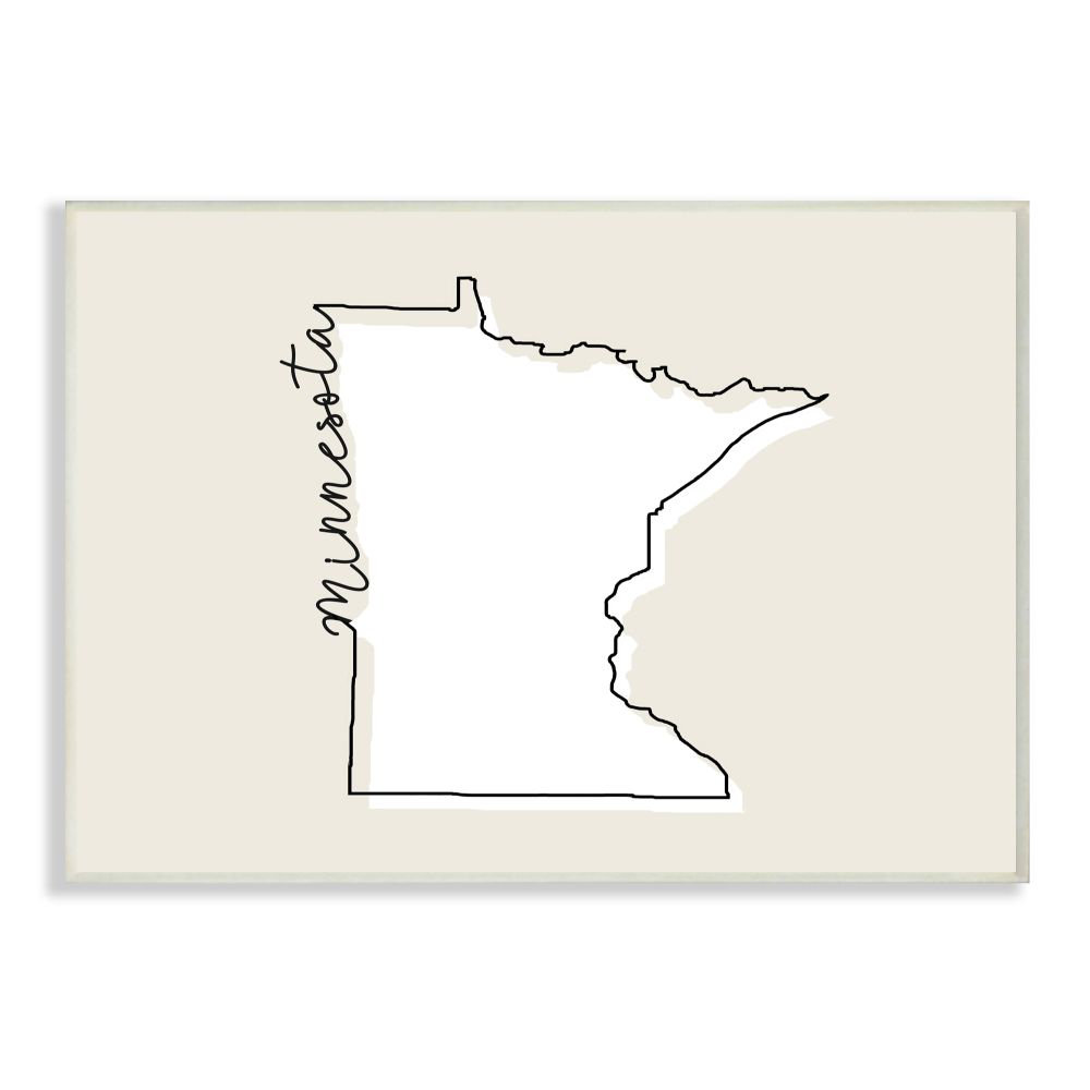 Ebern Designs 'Minnesota Home State Map Neutral Design' Graphic Art on ...
