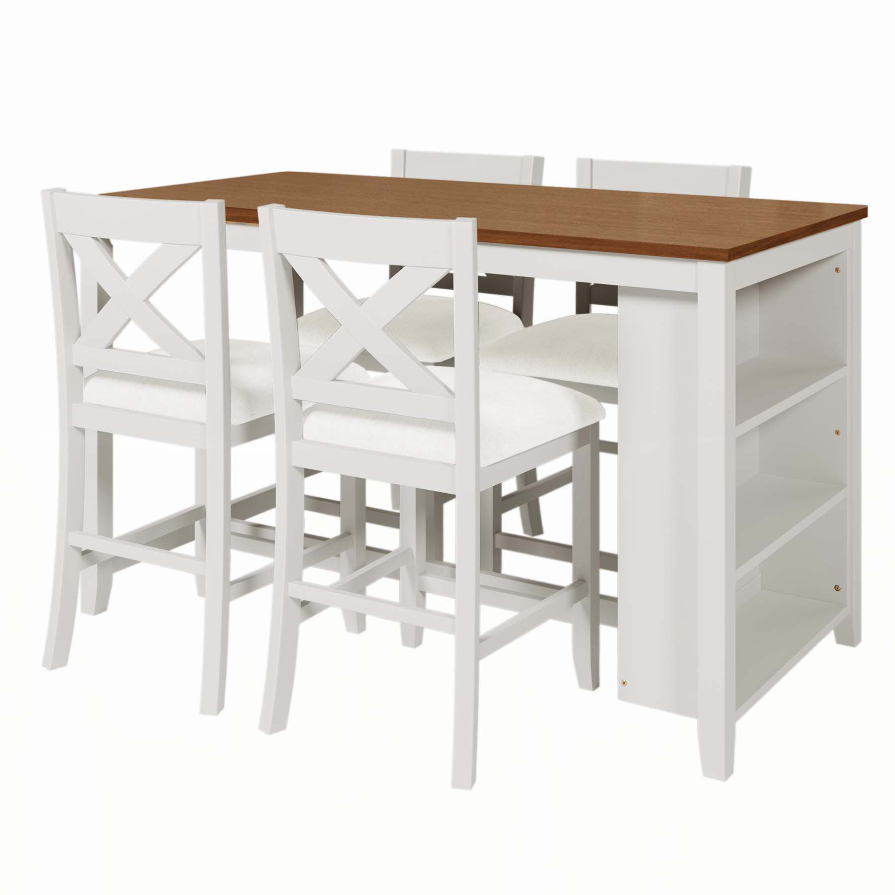 Breakwater Bay Charming Rustic Farmhouse Dining Set with 4 Chairs and ...