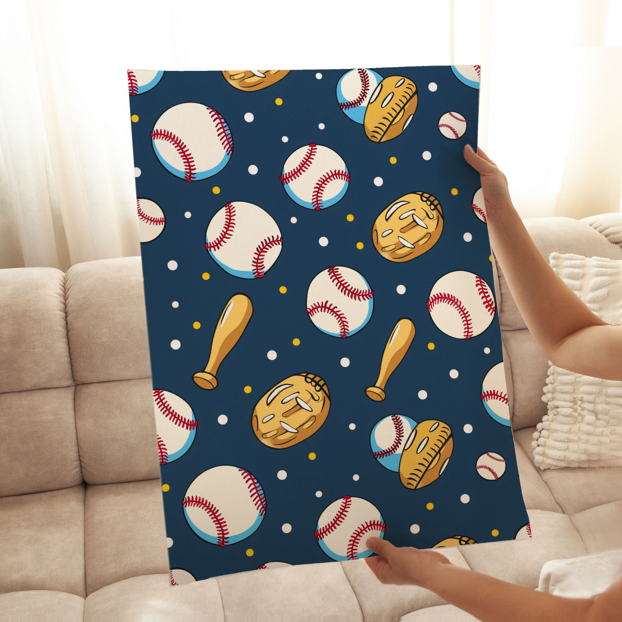 Winston Porter Sports Baseball Pattern IV Children's Unframed Art Print ...