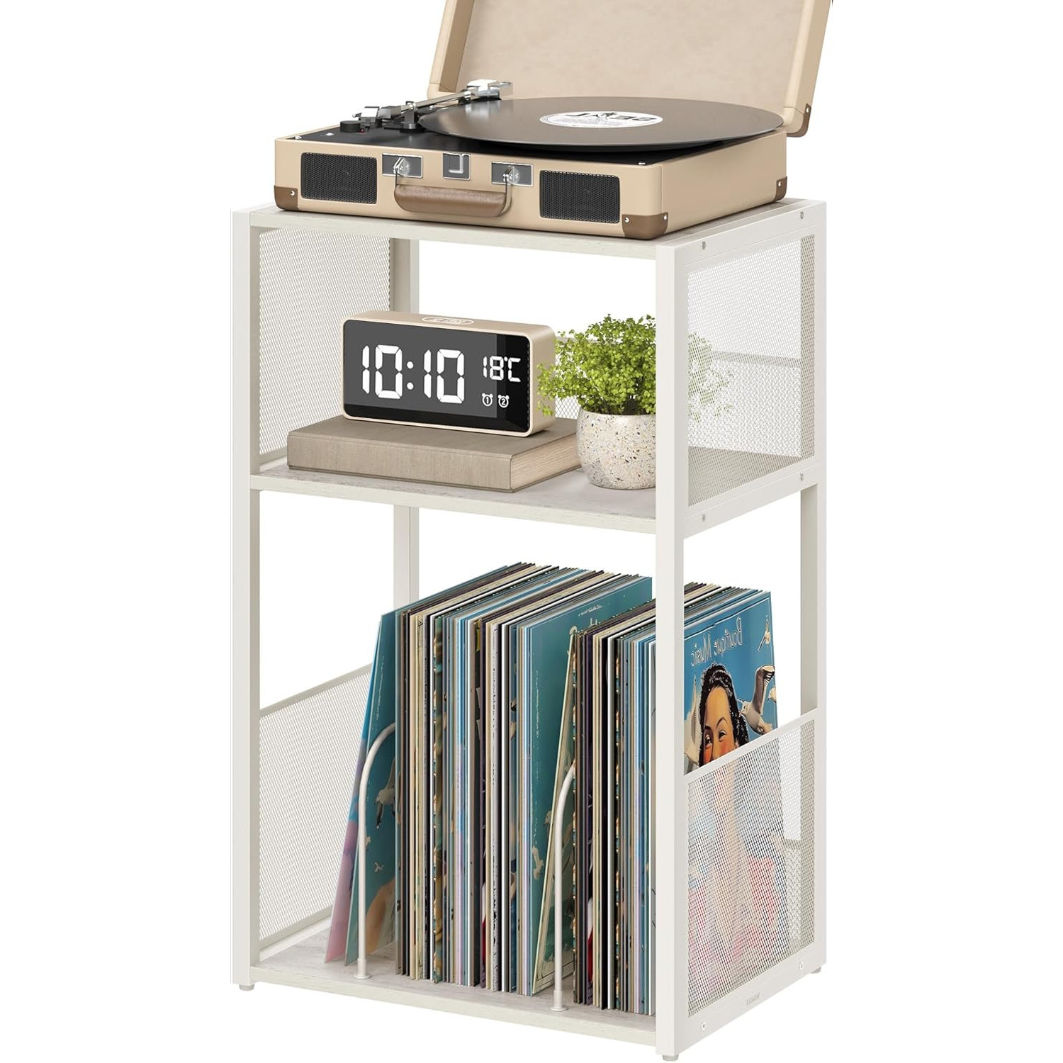 Latitude Run® 3-Tier Side Table,Record Player Stand,Vinyl Record ...