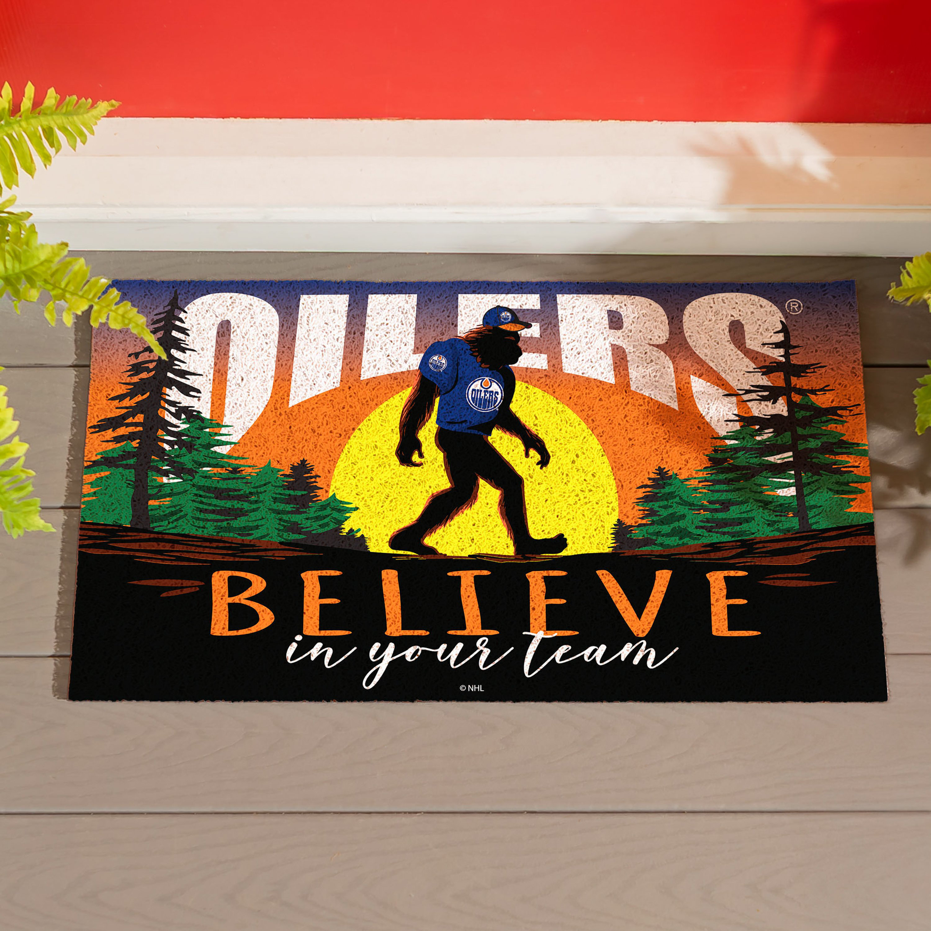 Union Rustic Edmonton Oilers Bigfoot PVC Doormat, 28 in x16 in ...