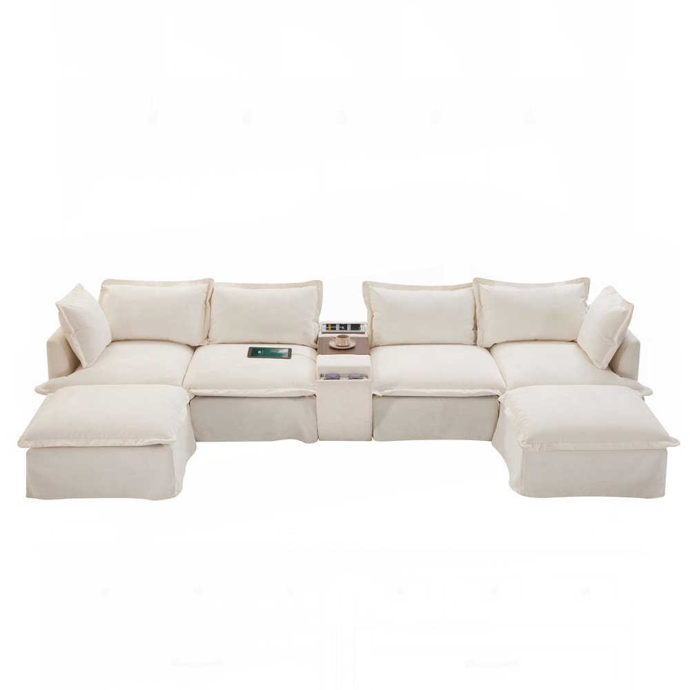 Hokku Designs 131'' Contemporary style Modular Sectional Sofa with ...