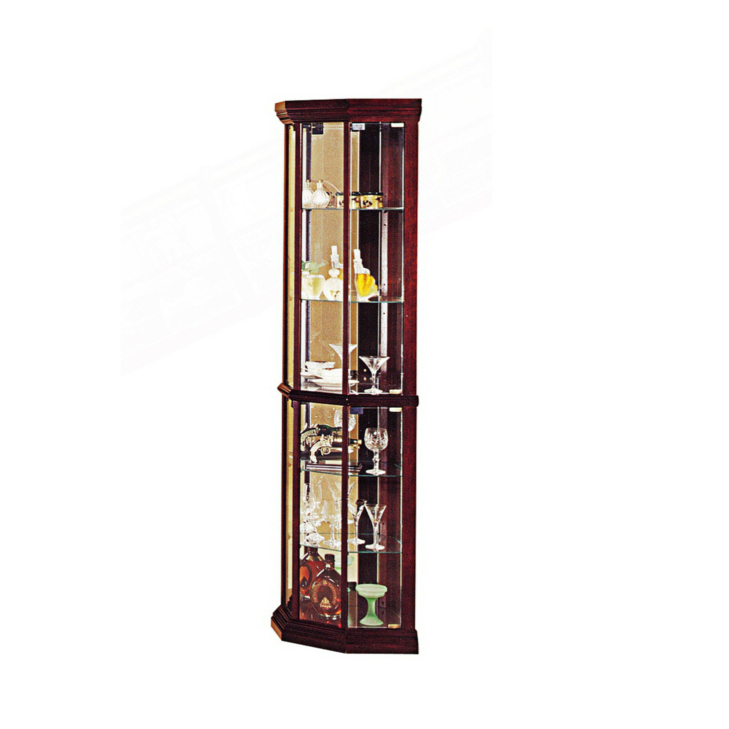 World Menagerie Curio Cabinet With 4 Glass Doors, Corner Cabinet ...