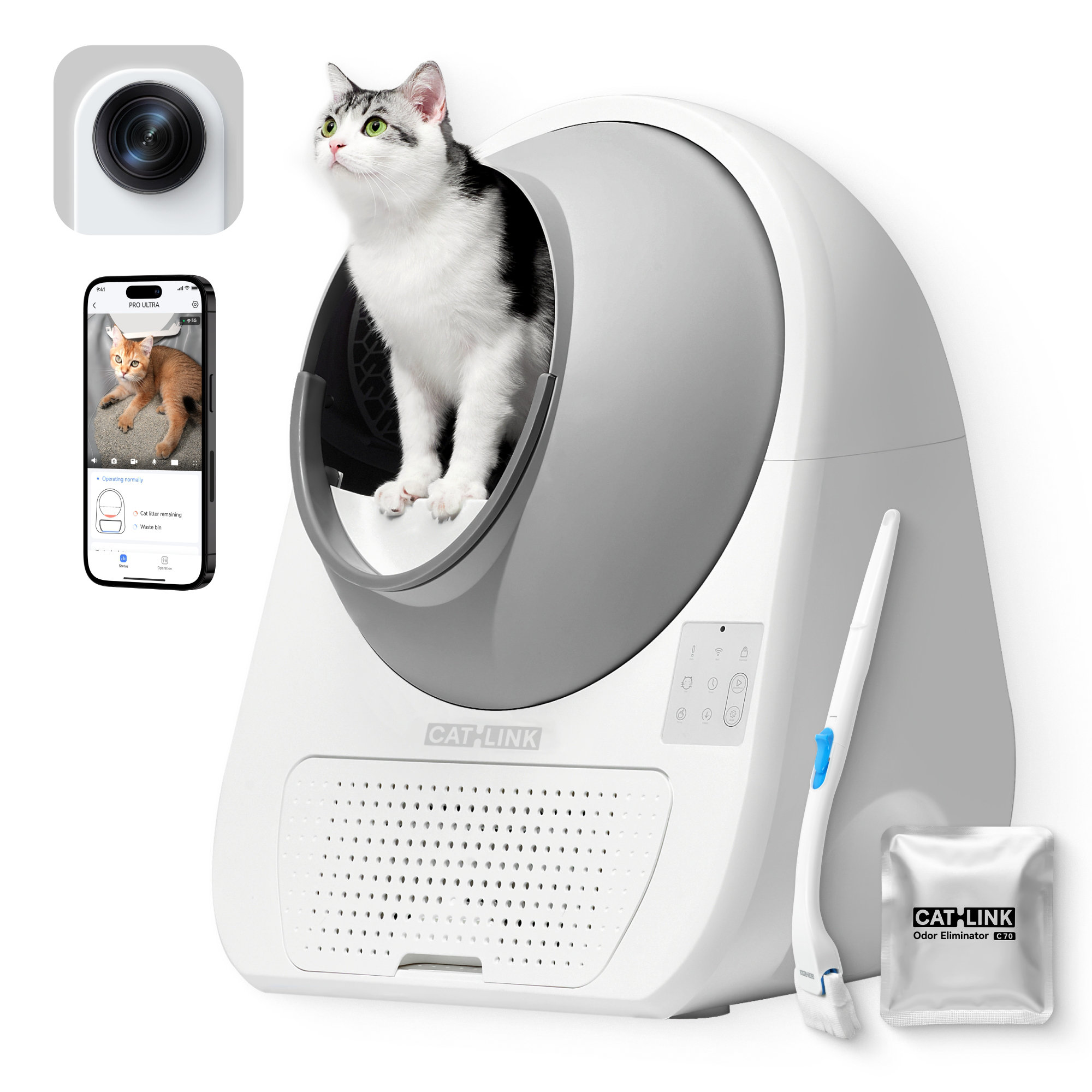 CATLINK 2025 New Ultra Self Cleaning Litter Box With AI Camera, 5G Wifi ...