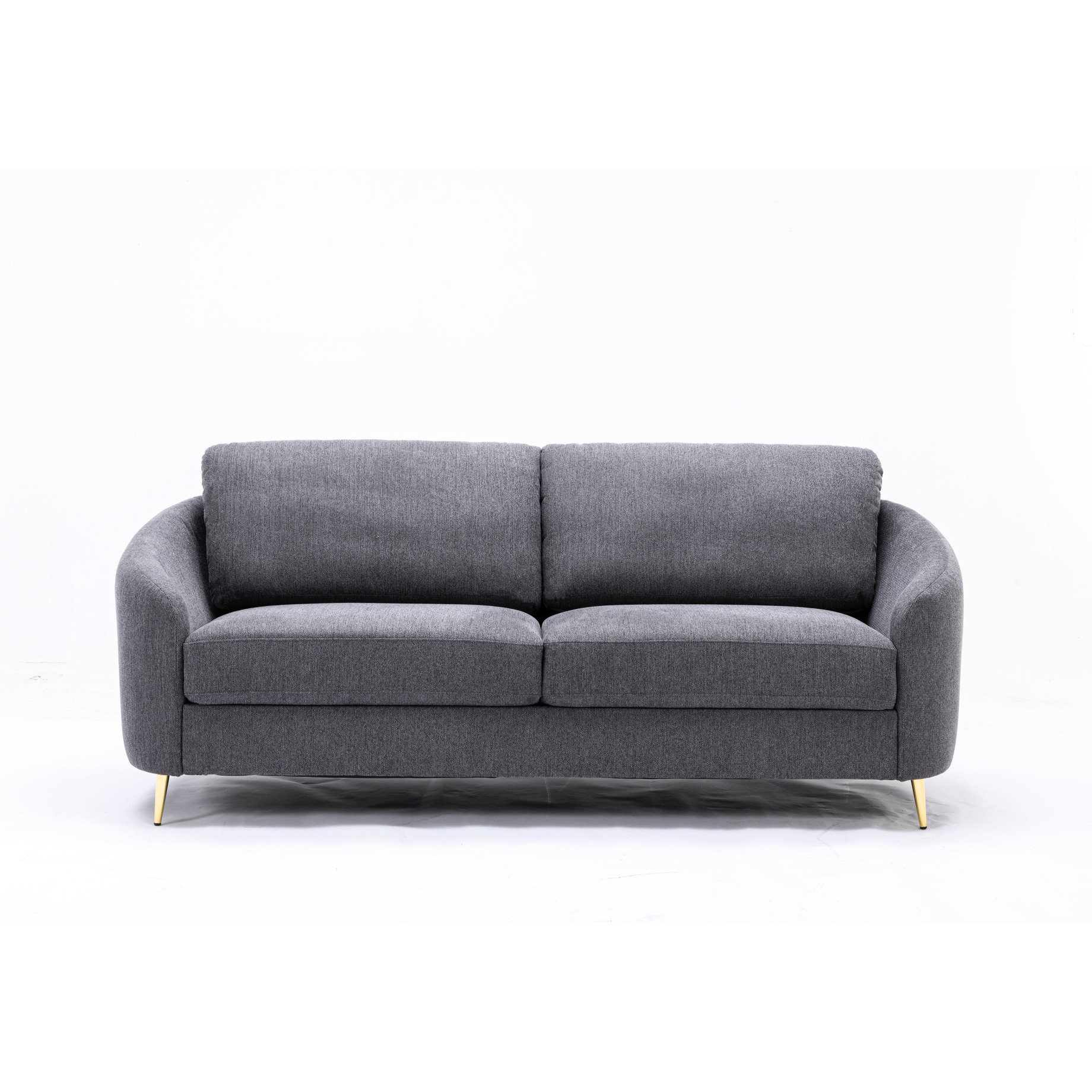 Latitude Run® Comfy Gray Linen Reclining Armchair , Strong Back Support ...