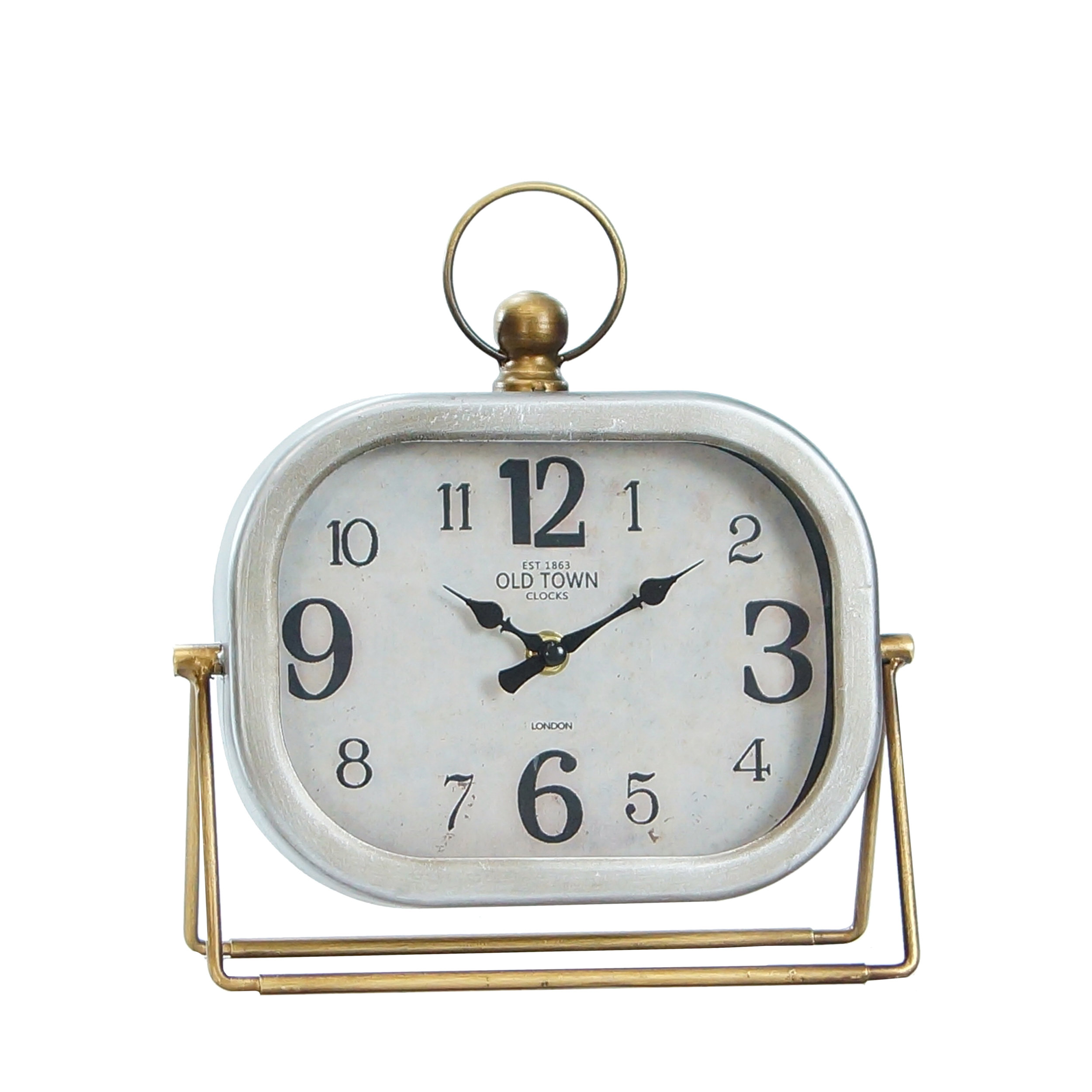 House of Hampton® VIP Metal 10 in. White Traditional Table Clock | Wayfair
