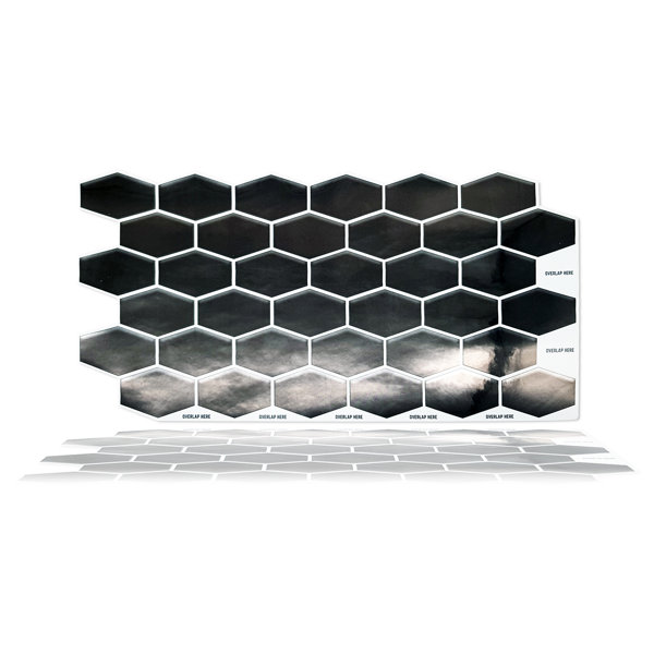 Walplus 12.01'' W x 6.07'' L Aluminium Film Peel and Stick Mosaic Tile ...