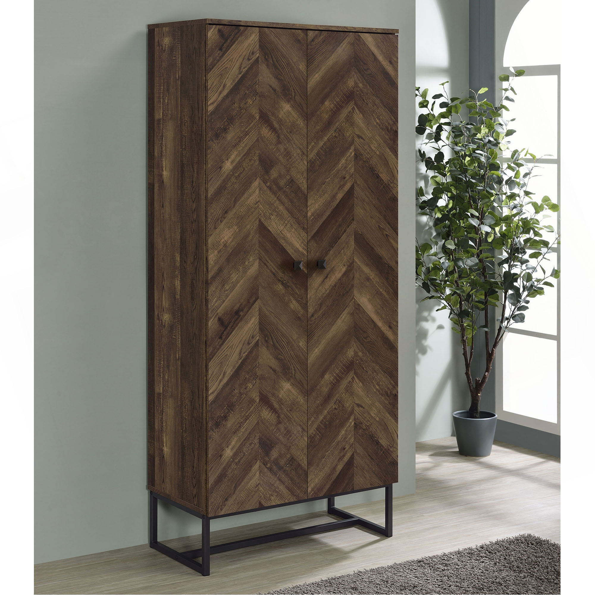 Trent Austin Design® Gunderson Rustic Oak And Gunmetal 8-Shelf Accent ...