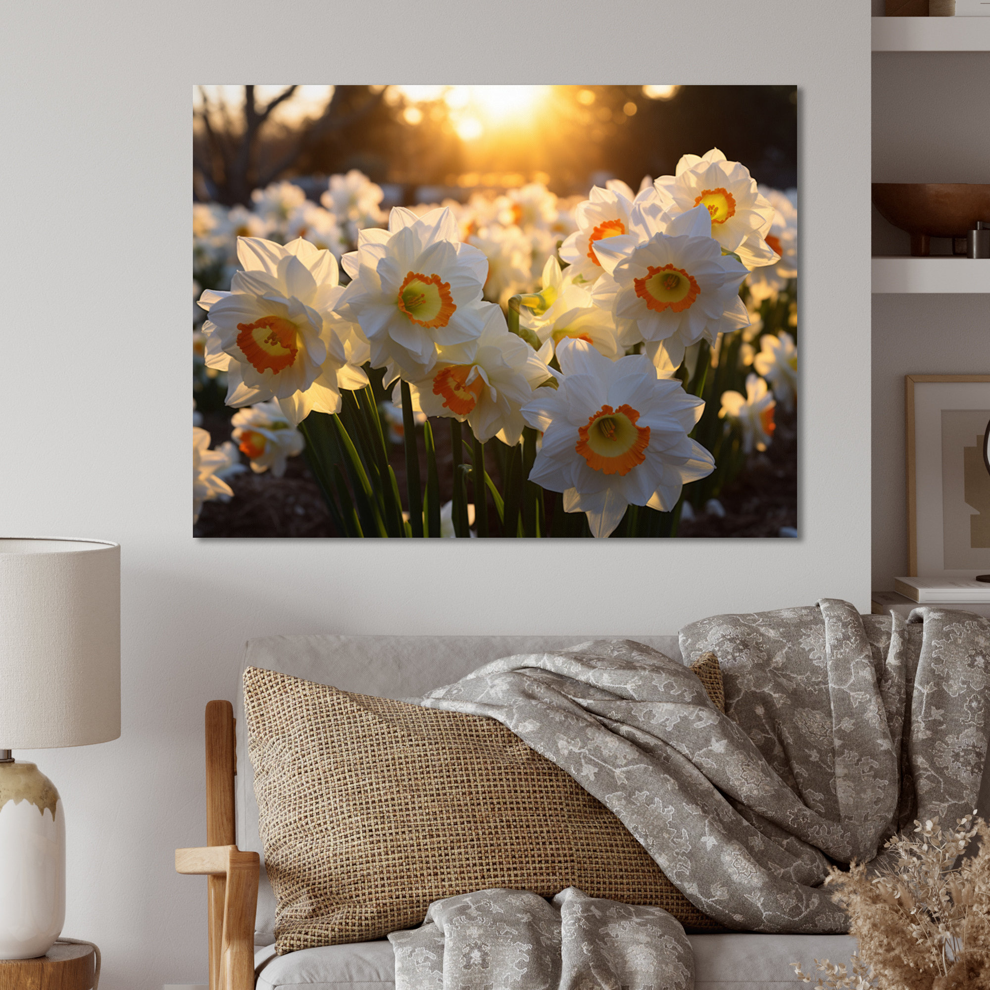 Winston Porter Daffodils Field Sunrise V - Floral Metal Wall Decor ...
