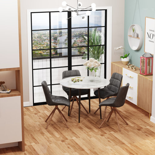 Ebern Designs Lexxi Round Dining Table & Reviews | Wayfair