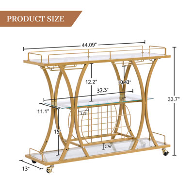 Etta Avenue™ Forbin Metal Bar Cart & Reviews | Wayfair