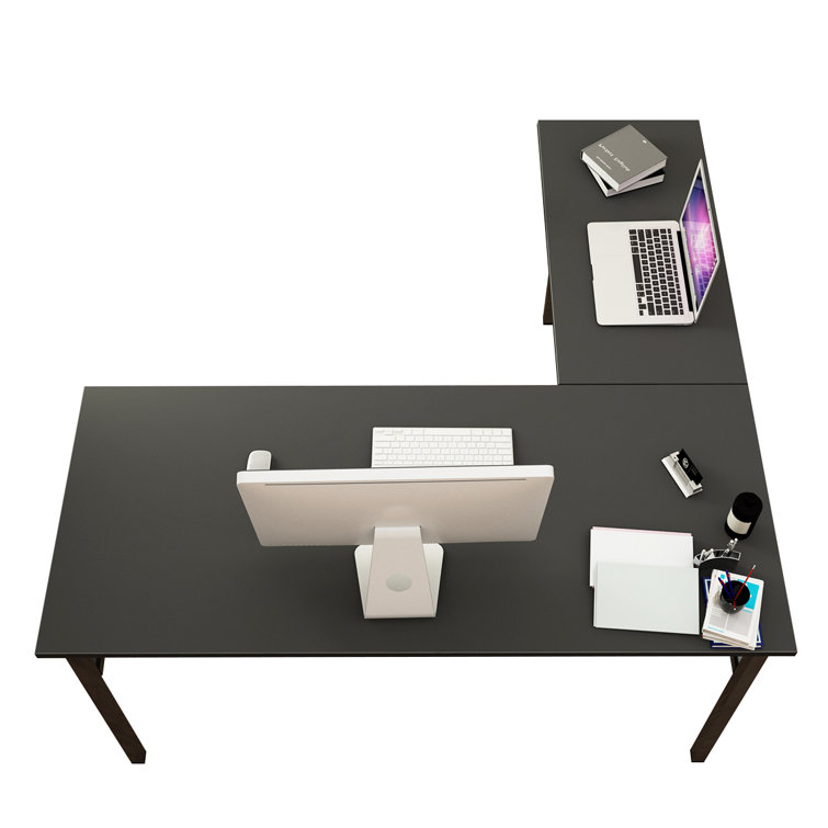 Inbox Zero L-Shaped Metal Base Computer Desk & Reviews | Wayfair