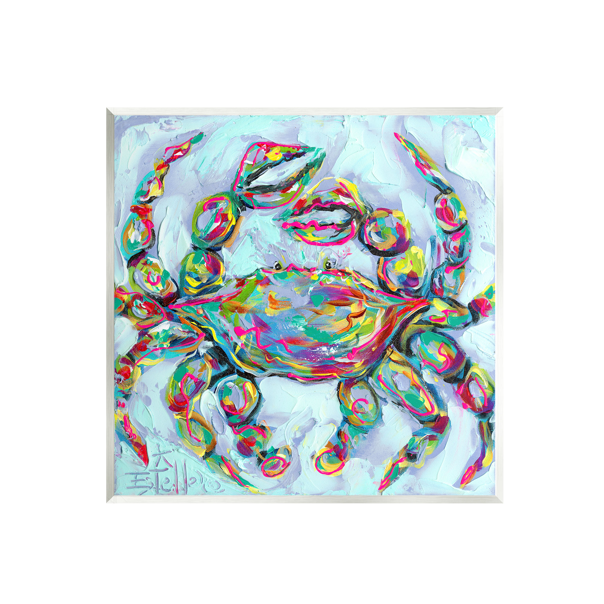 Stupell Industries Modern Crab Portrait On Canvas by Estelle Grengs ...