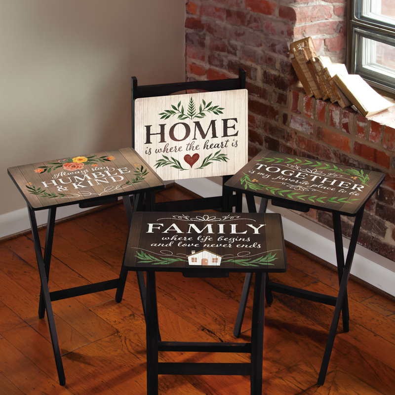 Evergreen Enterprises, Inc Rustic Farmhouse TV Tray Set of 4 | Wayfair