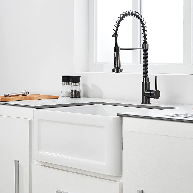 ALWEN 24'' L Farmhouse / Apron Single Bowl Ceramic Kitchen Sink | Wayfair