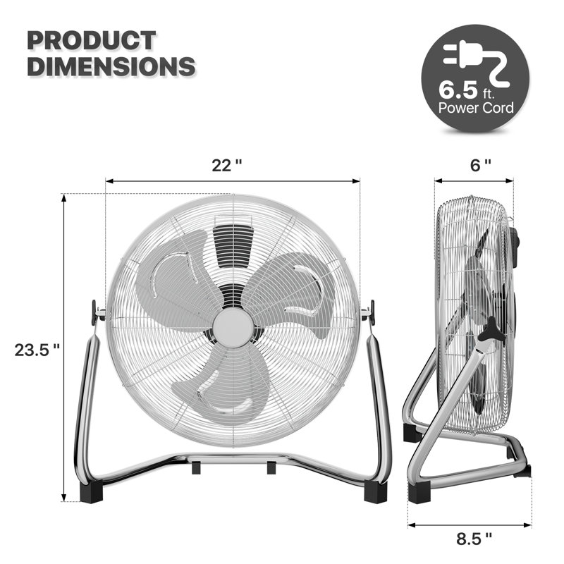 MoNiBloom 20" Outdoor 3 Speed High Velocity Floor Fan Heavy Duty ...
