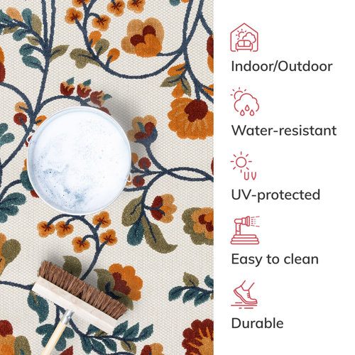 Well Woven Dorado Neveh Floral Beige/Brown Indoor/Outdoor Hi-Lo Area ...