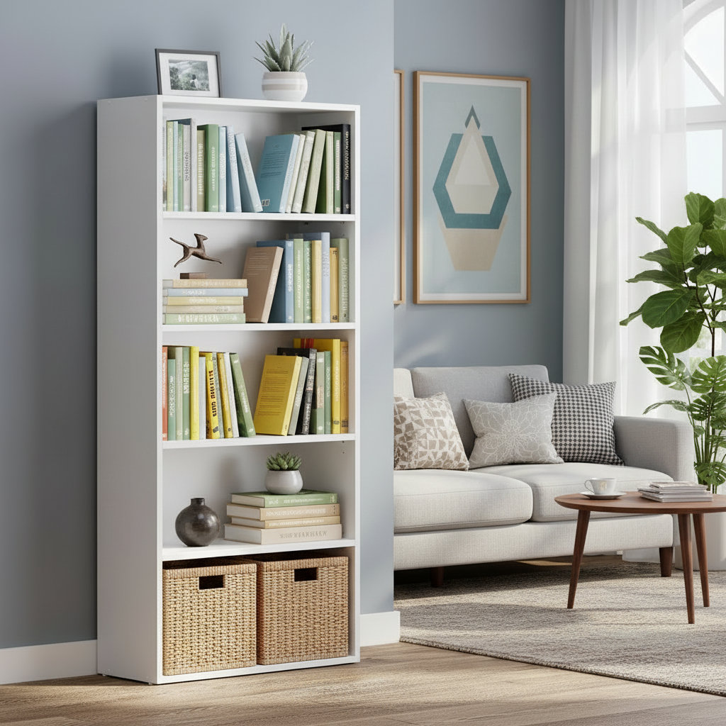 Latitude Run® 5-Tier Open Bookcase, Storage For Living Room Home Office ...