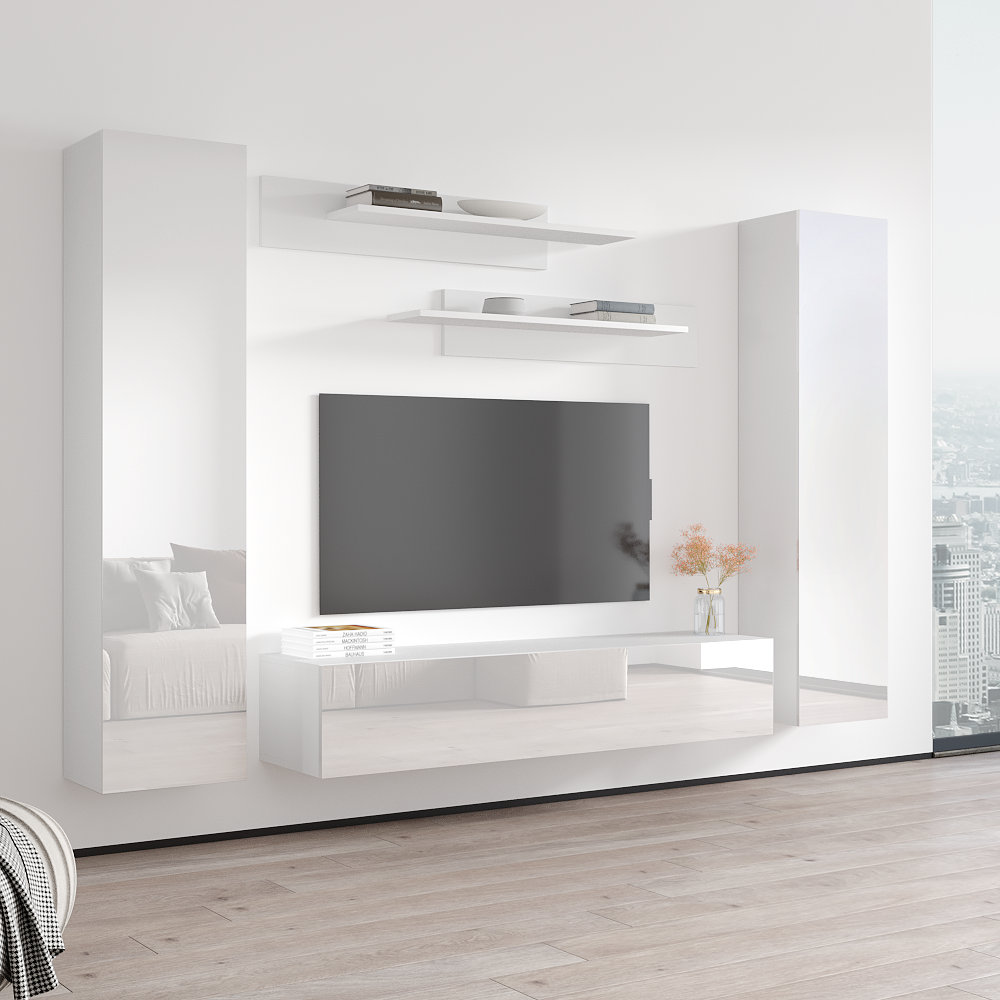 Orren Ellis Volpe Floating Entertainment Center for TVs up to 88 ...