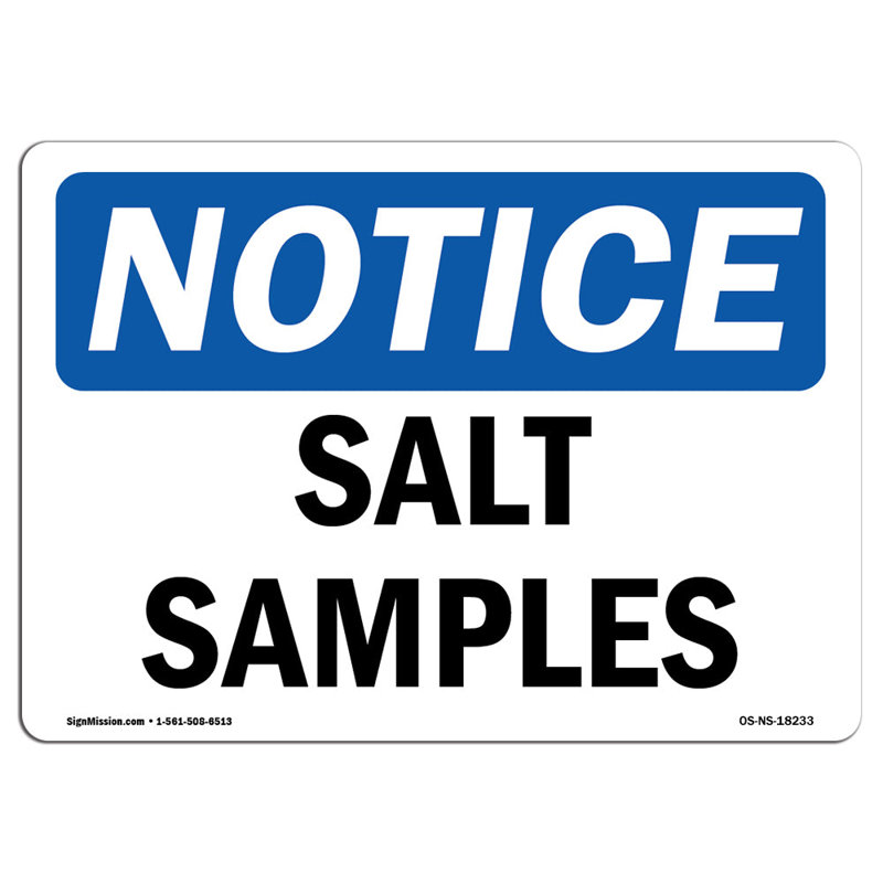SignMission Salt Samples Sign | Wayfair