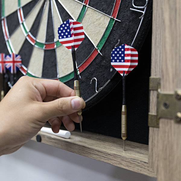 DMI Sports Indoor Bristle Dartboard And Cabinet Set (Darts Included ...