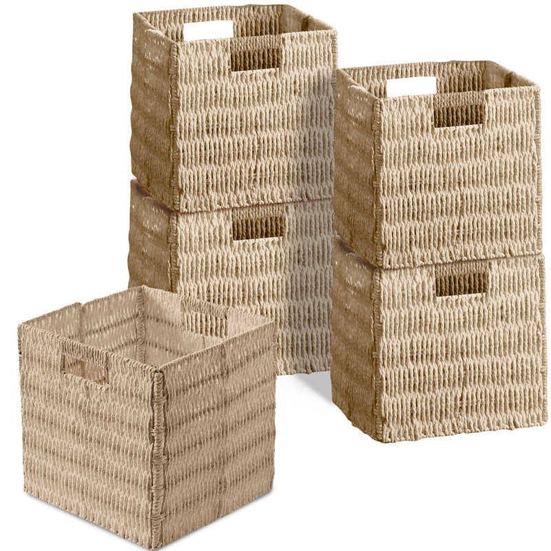 Dakota Fields 6 Pack Wicker Paper Storage Cube Bin Basket | Wayfair