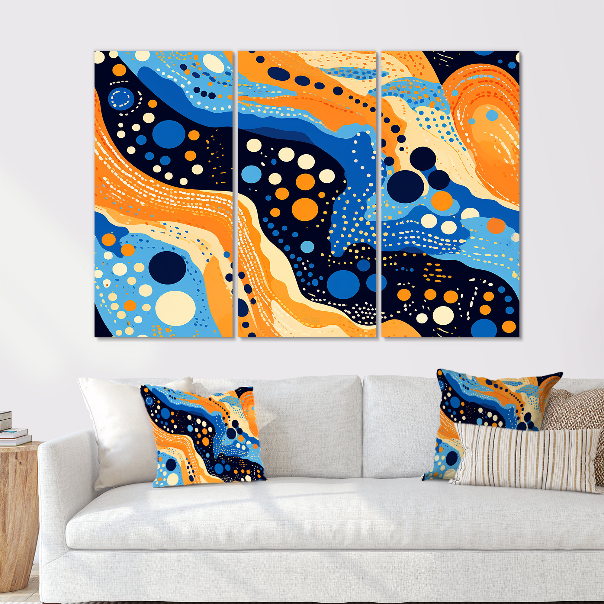 Brayden Studio Ethnic Waves Ocean Origine - Abstract Wall Art Decor Set ...