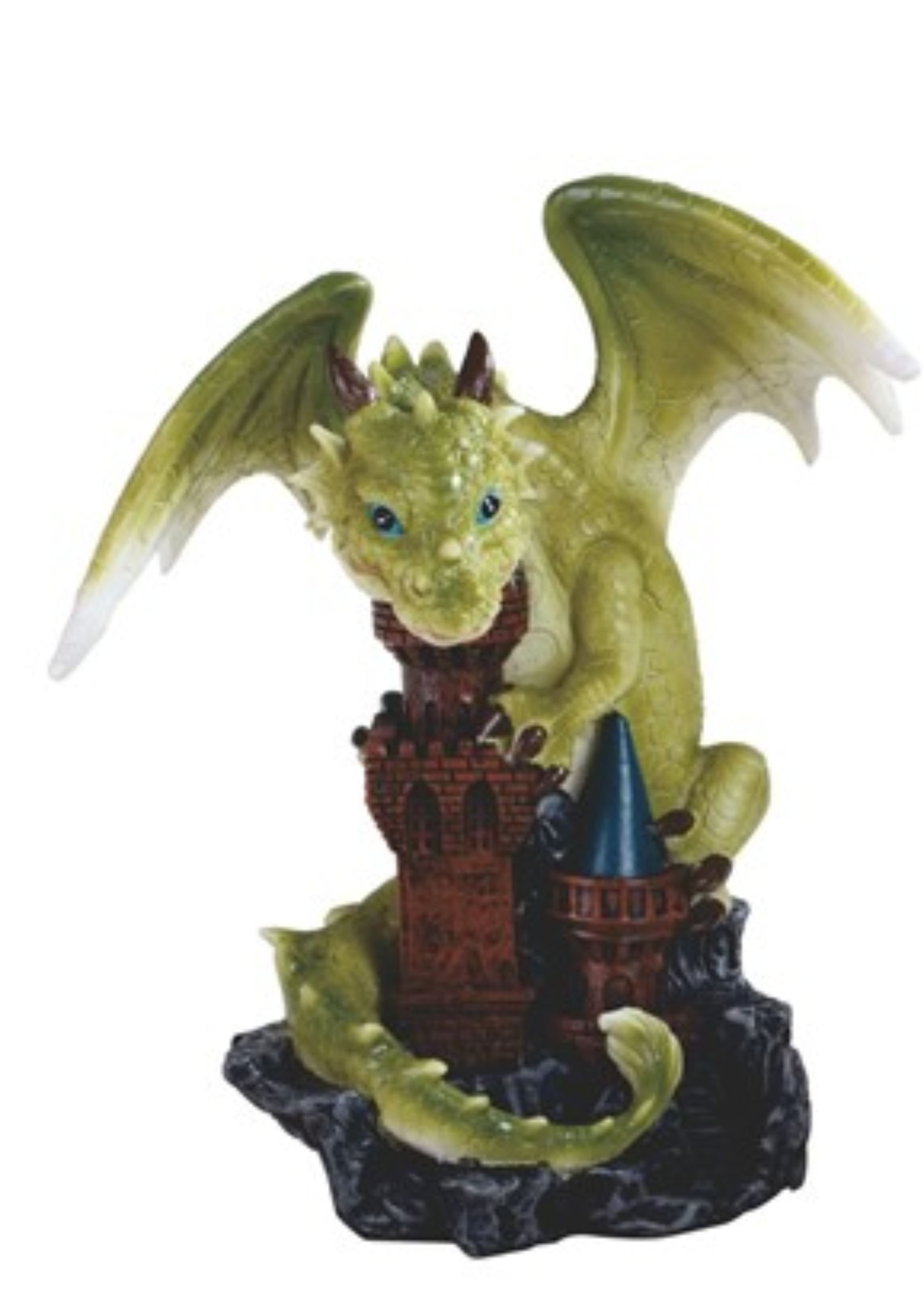 Trinx Choi Home Office Decoration Sitting Dragon on the Castle Figurine ...