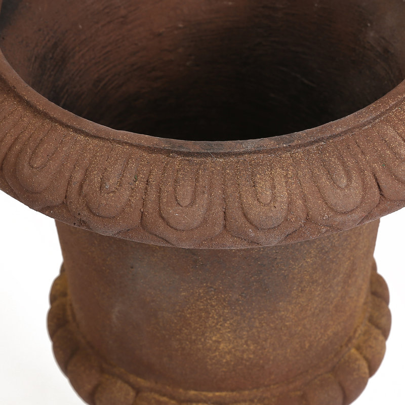 Lark Manor™ Handmade Rustic Brown Fiberstone Tall Urn Pot Planters ...