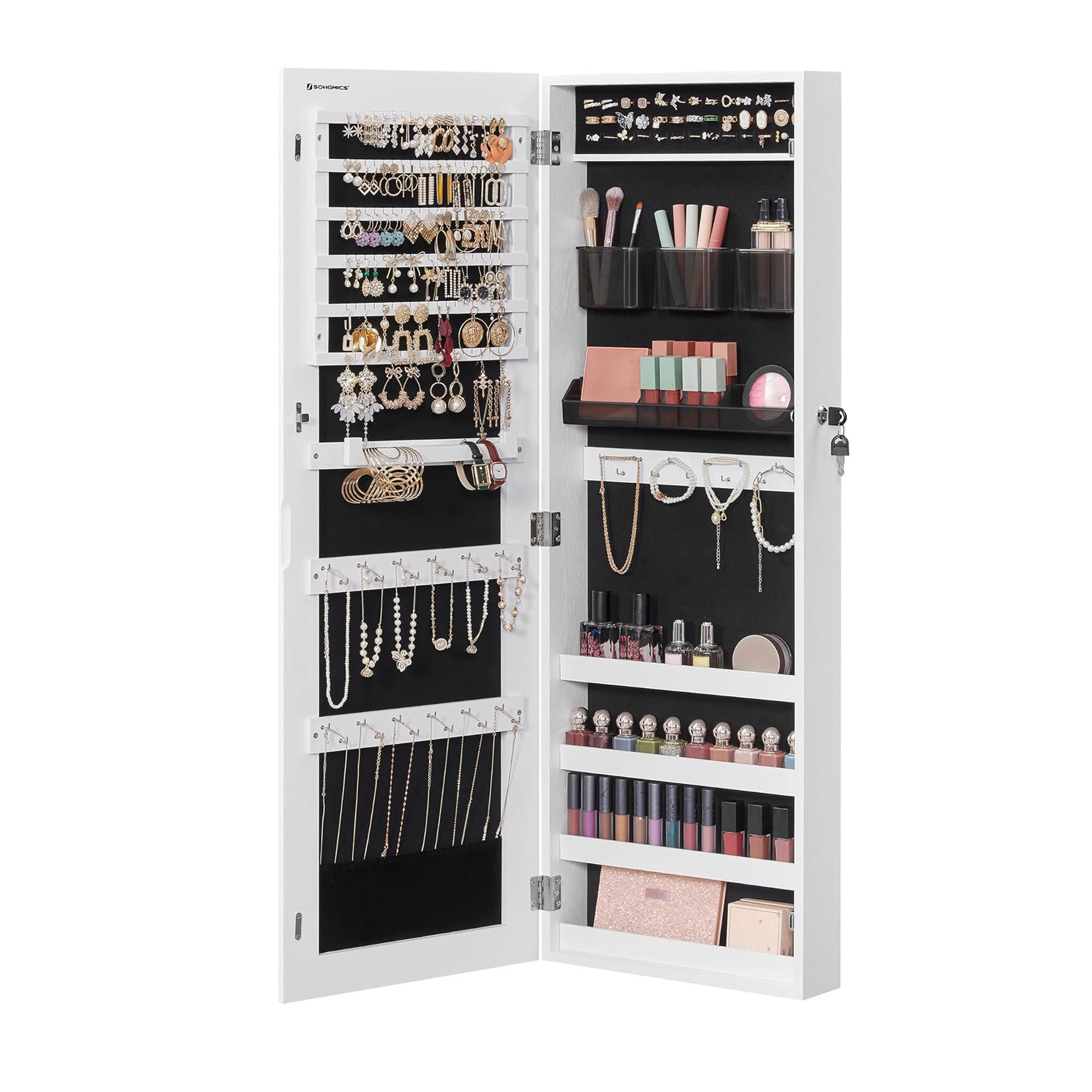 Latitude Run® Cabinet Armoire, Lockable Wall-Mounted Organizer Unit ...