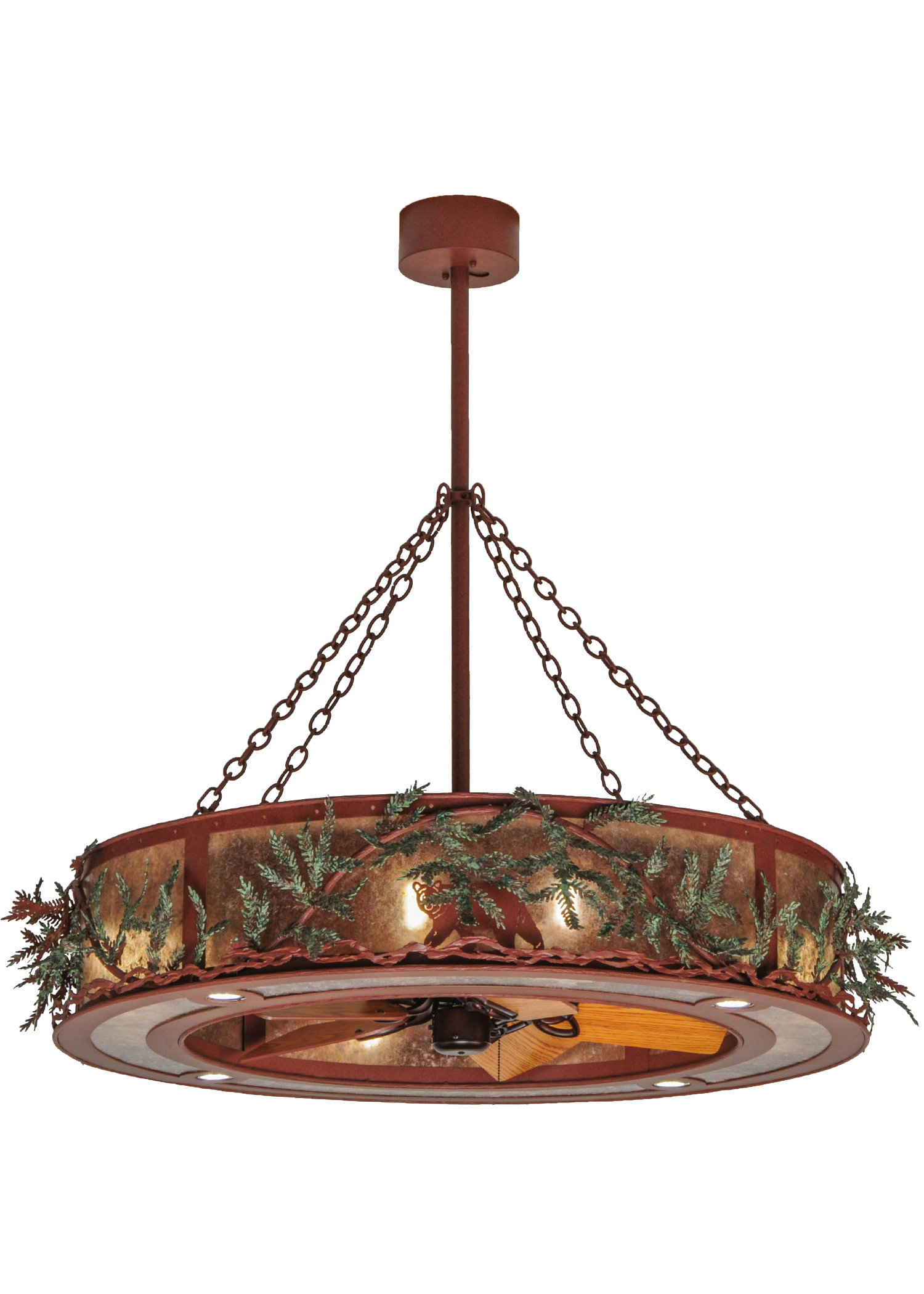 Meyda Lighting Wide Bear 50" Pine Branch Chandel-Air | Wayfair