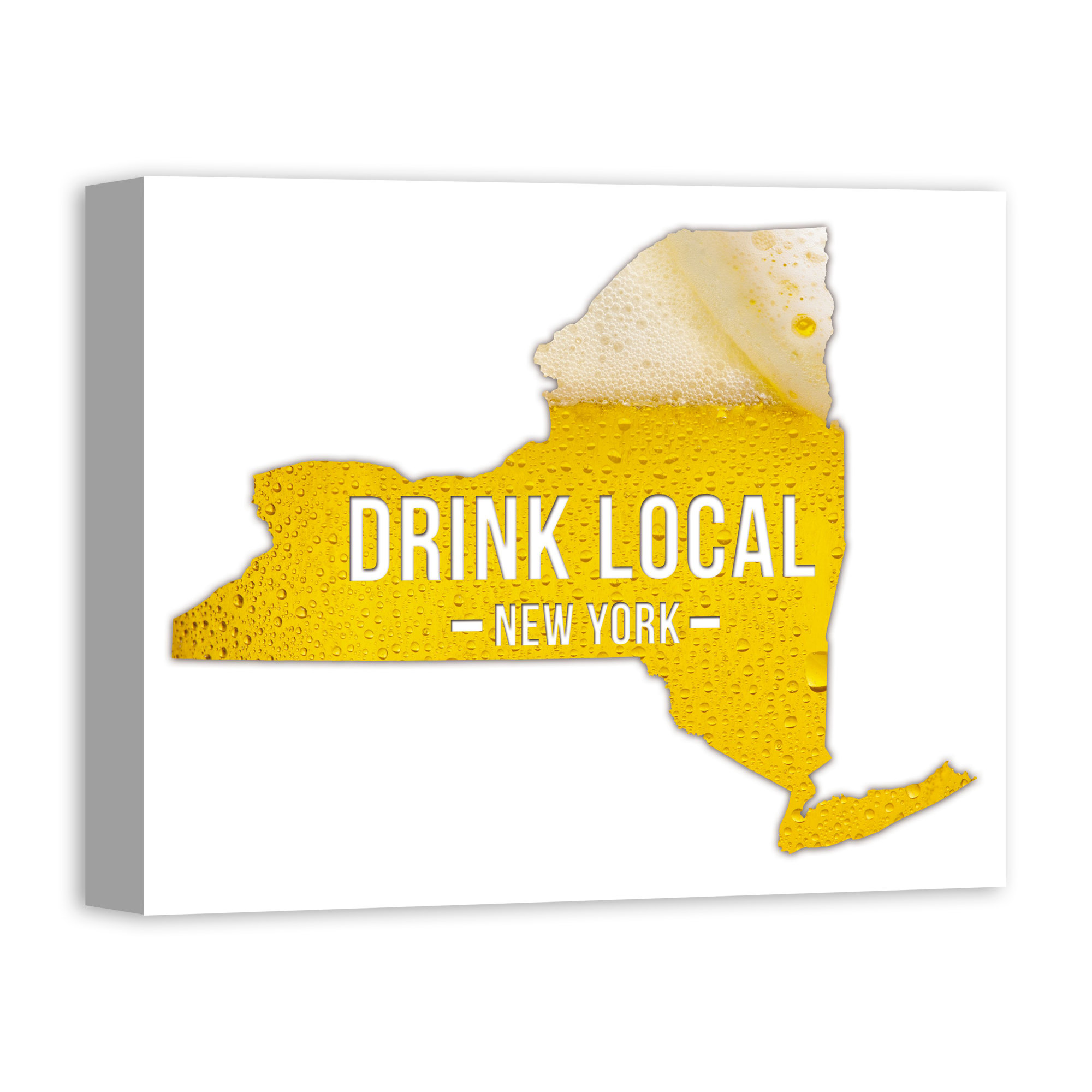 Wrought Studio 'New York Drink Local Beer' Graphic Art Print on Canvas ...